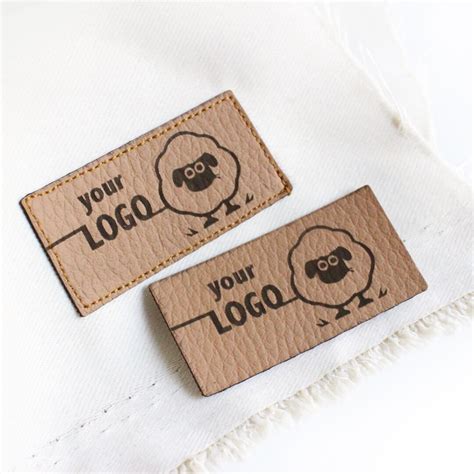 Faux Leather Tags With Custom Logo Size 2x1 Custom Text Or Name