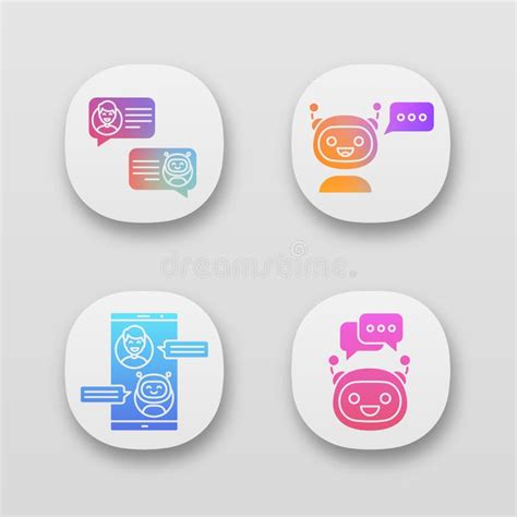 Chatbots App Icons Set Stock Vector Illustration Of Graphic 175561318