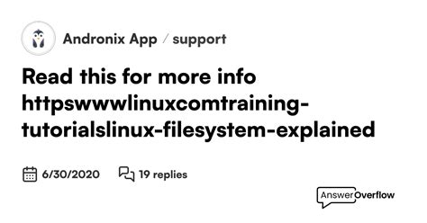 Read This For More Info Training Tutorialslinux Filesystem Explained