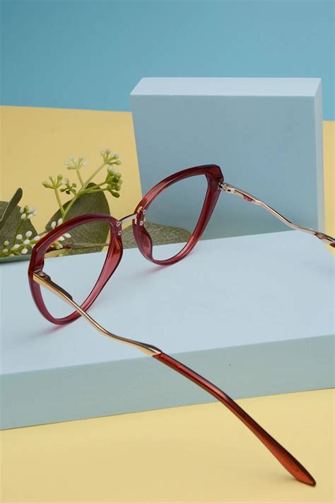87072 Oval Red Eyeglasses Frames Leoptique