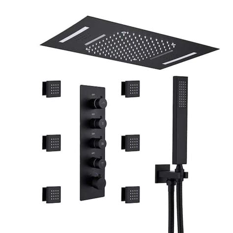 Casainc 4 Spray Dual Shower Head And Handheld Shower Head Ceiling Mount
