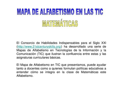 MAPA DE ALFABETIZACIÓN EN TIC MATEMÁTICAS by Blanca Dora Galeano