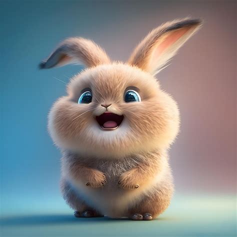 Premium Photo Super Cute Little Rabbit Rendered In The Style Of Pixar Cartoon Generative Ai