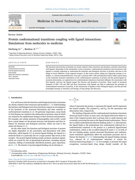 Pdf Protein Conformational Transitions Coupling With Ligand Interactions Simulations From