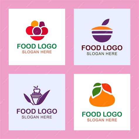 Premium Vector Vector Food Colorful Logo Emblems Set
