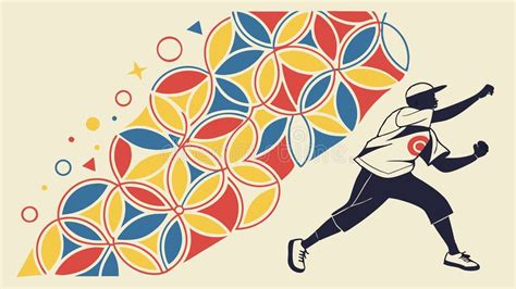 Dynamic Figure With Geometric Pattern Vector Design Generative Ai Stock Vector Illustration