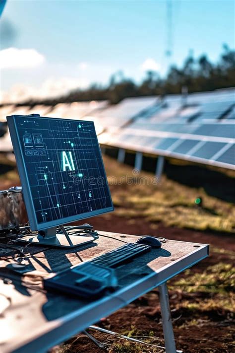 Text Ai Displayed On Computer Control Panel Screen Many Solar Panels