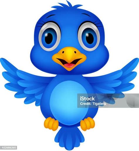 Kartun Burung Biru Yang Lucu Ilustrasi Stok Unduh Gambar Sekarang