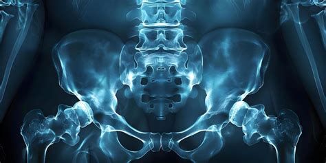 골반과 이 관절을 가진 인간의 척추의 스레이 플러스 개념 의료 이미징 척추 해부학 골반 지역 지 관절 스레 분석 프리미엄 Ai 생성 이미지
