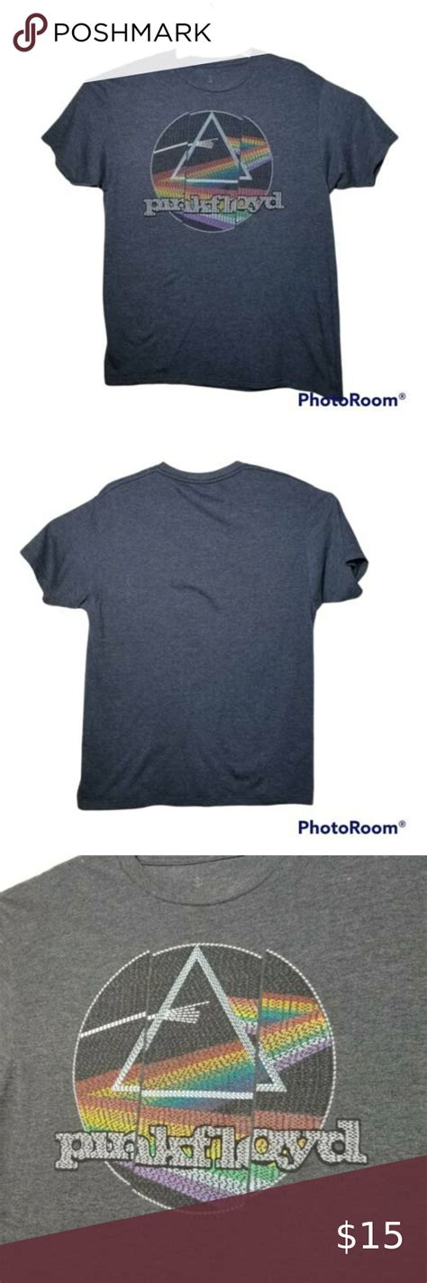 Pink Floyd Dark Side Of The Moon Prism Mens Gray T Shirt Rainbow Rock