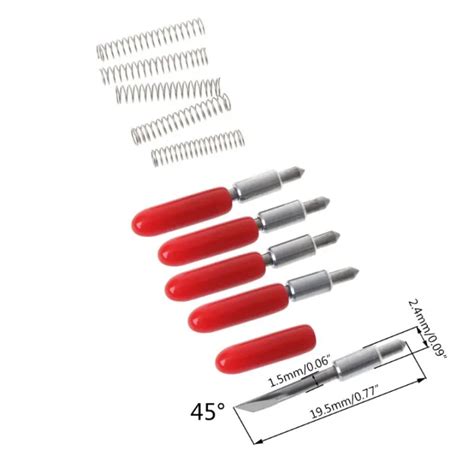 5pcs 30 ° 45 ° 60 ° ตัดไวนิล Plotter ใบมีดสำหรับ Graphtec Cb15u เครื่องตัดไวนิล Th