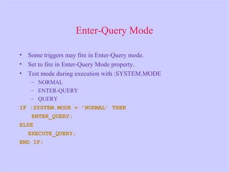 Oracle Forms Query Triggers Ppt