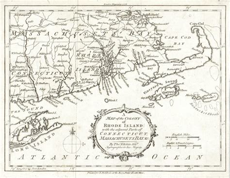 Antique Map Usa Rhode Island Connecticut Massachusets Copperplate