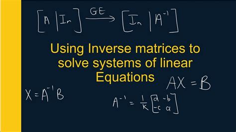 Solving systems of linear equations using inverse matrices - YouTube