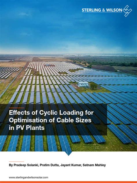 Cyclic Loading Effect For Cable Sizes In Pv Plants Pdf Photovoltaic