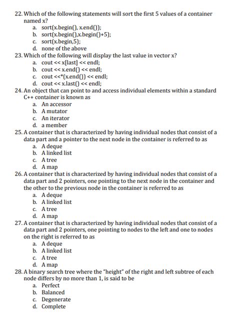 Solved 22 Which Of The Following Statements Will Sort The Chegg