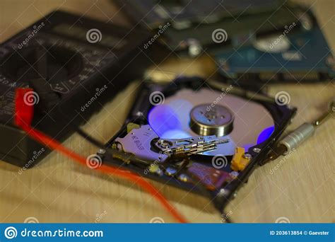 Disassembled Hard Drive From A Laptop Stock Photo Image Of Electronics Storage