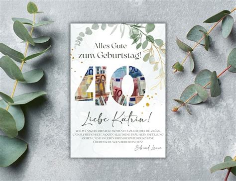 40 Jahre Geburtstag Geldgeschenk Personalisiert DIY