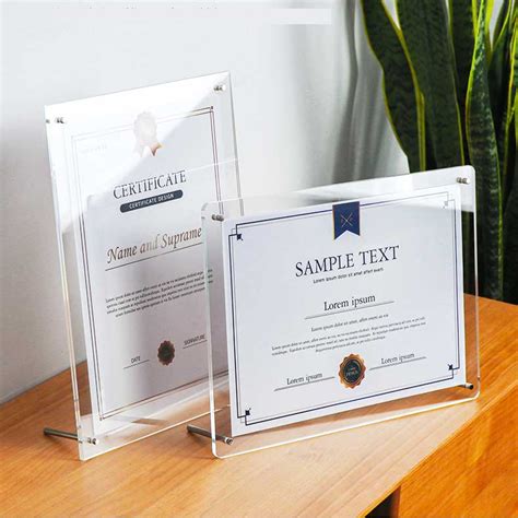 Fast Shipping Picture Frame Acrylic Photo Frames Certificate Camp