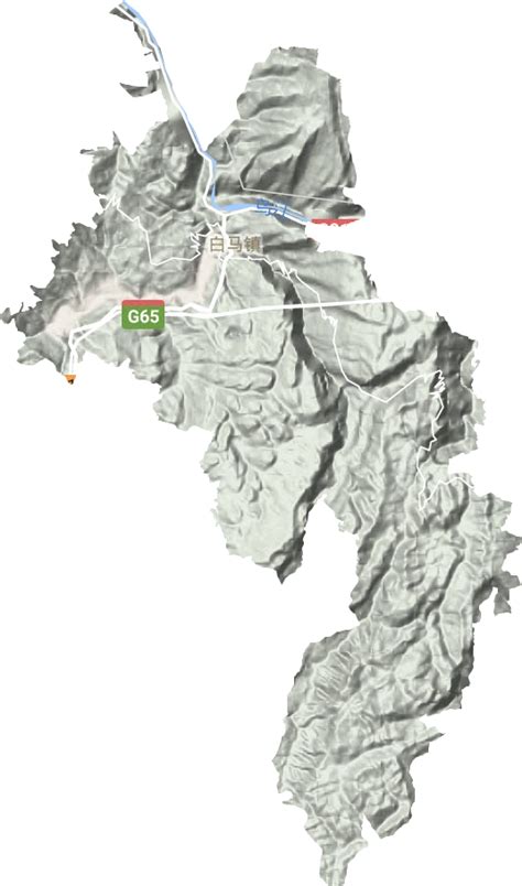 白马镇高清地形地图