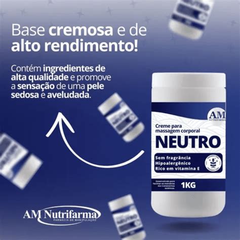 Creme Neutro Para Massagem E Drenagem 1kg Am Nutrifarma