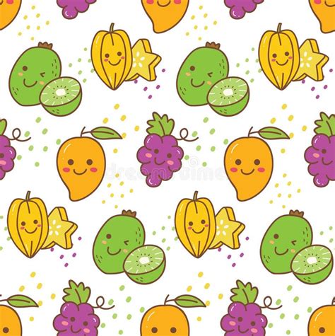 Плодоовощ Kawaii иллюстрация вектора иллюстрации насчитывающей сторона