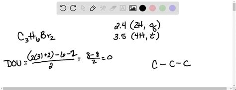 Solved Deduce The Identity Of The Following Compound From The 1h Nmr Data Given C3h6br2 δ 2 4