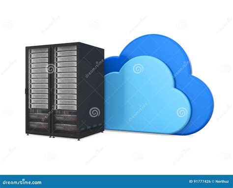 Cloud Computing Symbol With Server Rack Stock Illustration Illustration Of Global Online