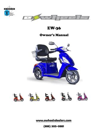 E Wheels EW Wheel Mobility Scooter Manual Manualzz