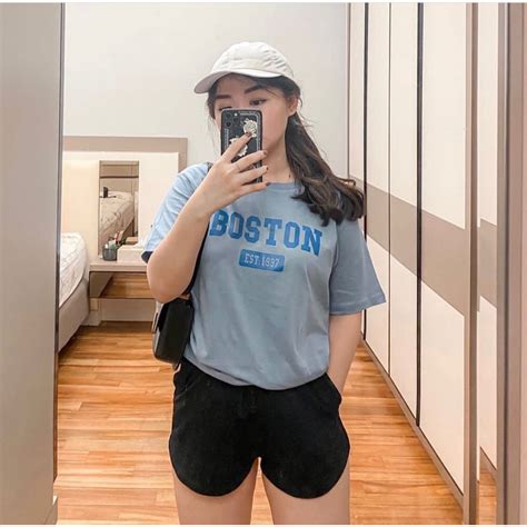 Jual Terkini KAOS DUSTY BLUE OVERSIZE BAJU TSHIRT TUMBLR TEE BIRU KOREAN KOREA STITCH MONSTER