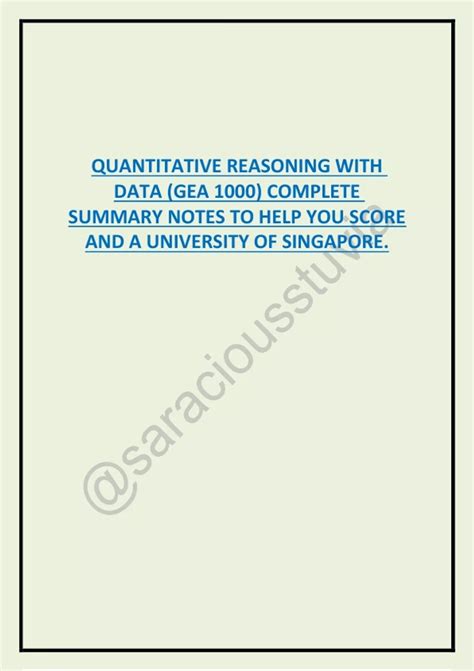 gea1000 quantitative reasoning with data complete summary notes