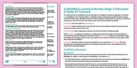 Scaffolding Learning In The Classroom Guide Teacher Made