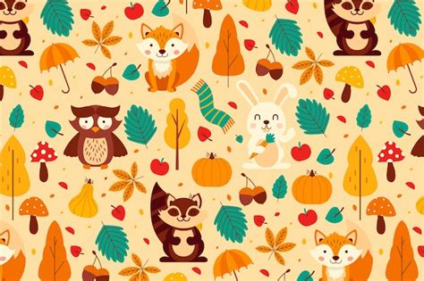 Free Vector Flat Pattern Design For Fall Season
