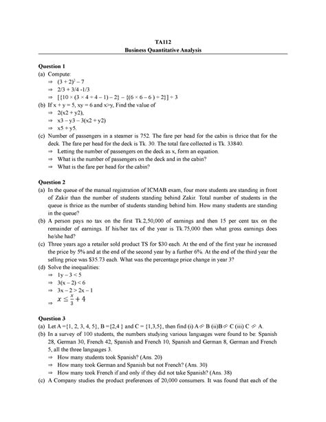 Assignment Doc Ta Ta Business Quantitative Analysis