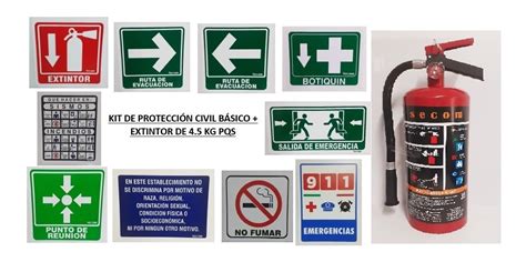 Kit Paquete De Señalamientos De Protección Civil Completo Meses Sin