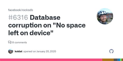 database corruption on no space left on device · issue 6316