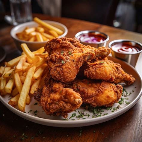 Premium Ai Image Ai Fried Chicken And French Fries Delicious