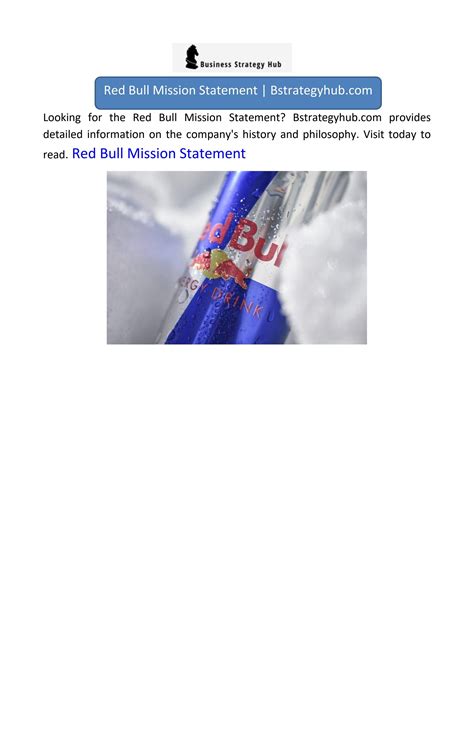 Red Bull Mission Statement By Bstrategyhub Issuu