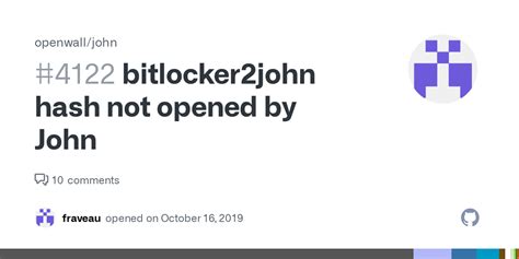 Bitlocker2john Hash Not Opened By John Issue 4122 Openwall John