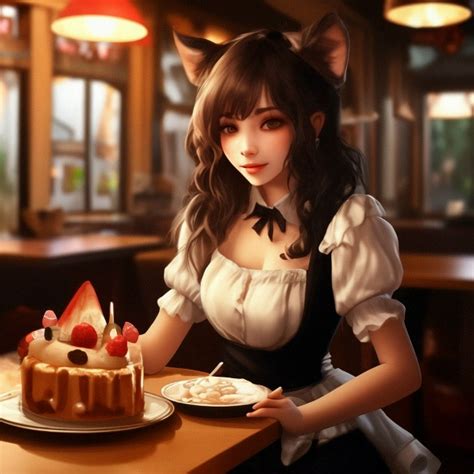 ИИ Шедеврум Аниме Горничная Кафе Аниме девушка горничная Аниме работы ИИ ВКонтакте