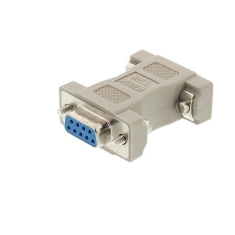 Beige DB9 RS232 Female To Female Serial Null Modem Adapter