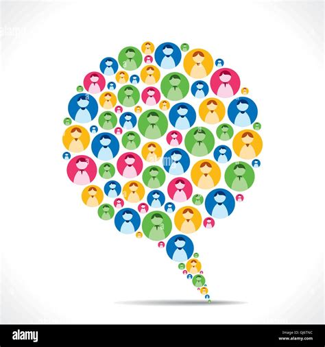 Creative Message Bubble Design With People Icon Vector Stock Vector