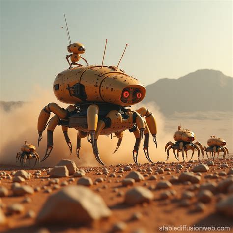 Autonomous Micro Robot Swarm Construction Stable Diffusion Online