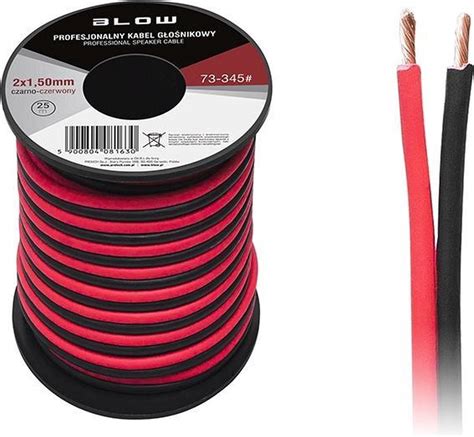 Bol Luidsprekerkabel X Mm Zwart Rood Op Rol Meter