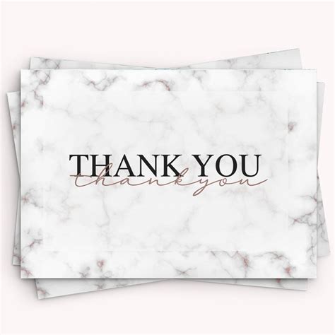 Minimalistic Marble Thank You Cards Pack Of 100 Etsy
