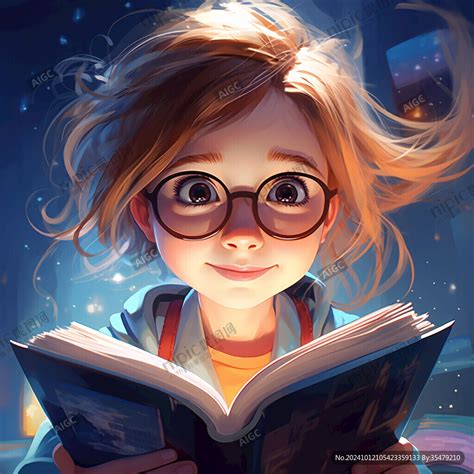 Ai创作图聪慧的小女孩插画 插画人物戴眼镜女孩 读书儿童插画 阅读插画插图 青少年读物插图 认真看书的女孩 眼镜女孩插画 儿童看书插画 图书馆儿童插画 儿童读物插图 读书女孩插画 儿童读物插画