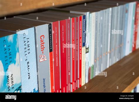 Adult Books In The English Language On A Bookshelf At Home England Concept Reading Adult