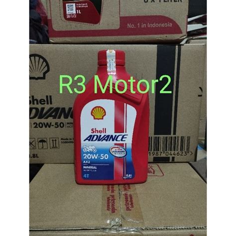 Jual OLI SHELL ADVANCE 4t AX3 0 8L 20W 50 ORIGINAL Untuk Motor Cub