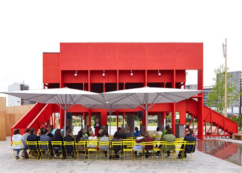 Irish Architects Install Red And Yellow Pavilions In London