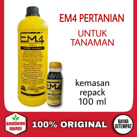 Jual Repack 100ml Em4 Pertanian Botol Kuning Bahan Pembuat Kompos